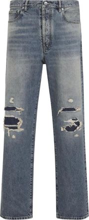 Maison Margiela Jean Droit Jambe Large Effiloch&eacute; - Homme - Jeans - Bleu - Taille: S