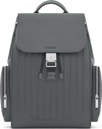 Rimowa Never Still - Leder Rucksack Large in Grau