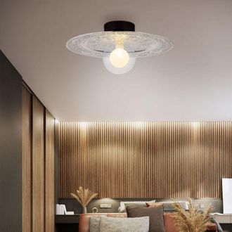 Globo Lighting Plafonnier salon plafonnier verre argent lampe de cuisine d 33 cm