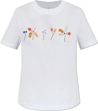 Paul Smith Femme, Tops, Blanc, Taille: 36 FR T-shirt avec imprim&eacute;
