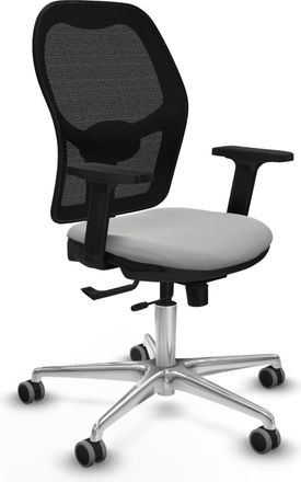 Piqueras y Crespo Sessel f&uuml;r die Arbeit zu Hause mit 2D-Armen, h&ouml;henverstellbare Lendenwirbelst&uuml;tze, ausgestattet mit Syncro/Traslack und injiziertem Schaum, Schwarz/He