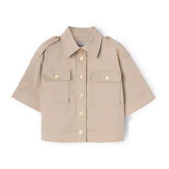 Motivi Femme, Blouses et Chemises, Beige, Taille: 38 FR Chemise en toile de coton