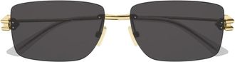 Bottega Veneta Rechteckige Sonnenbrille - - Accessories - unisex - Gelb - 58 MM