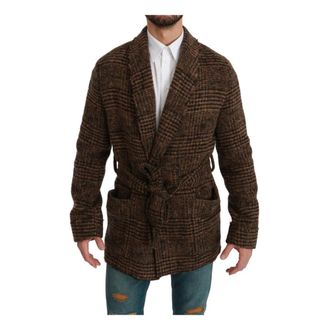 Dolce & Gabbana Luxus G&uuml;rtel Cape Jacke - - Jackets - Herren - Braun - S
