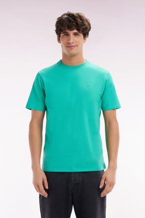 Eden Park T-shirt En Coton Pima Vert Coupe Droite