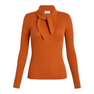 P.A.R.O.S.H. P.a.r.o.s.h. - Tricot avec foulard - Femme - Pulls - Orange - Taille: 36 FR