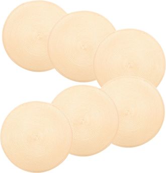 Artibetter 6 Stück Teiliges Hitzebeständiges Abwischbares PP Tischset in Beige Gewebte rutschfeste Platzsets für Restaurant Party Esstisch Öl Schmutzabweisend Wa