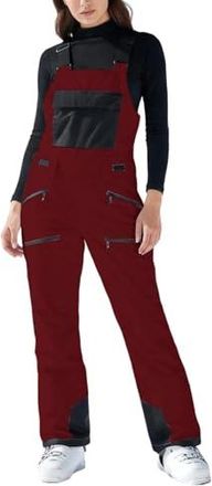 Generic Pantalon de ski pour femme - Imperm&eacute;able - Chaud - Coupe-vent - Bretelles r&eacute;glables, Rouge, XXL