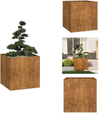 vidaXL Vidaxl - Jardini&egrave;re rouill&eacute; 80x80x80 cm acier inoxydable - Jardini&egrave;re - Jardini&egrave;res - Pot De Fleurs - Support De Jardini&egrave;re