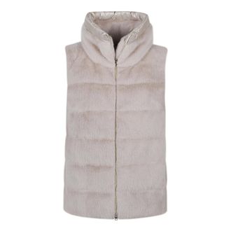 Herno Kunstpelz Daunenweste - - Jackets - Damen - Beige - M