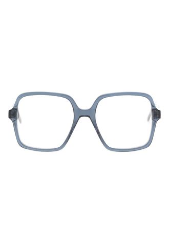 Alexander McQueen Eyewear lunettes de vue &agrave; monture g&eacute;om&eacute;trique - Bleu