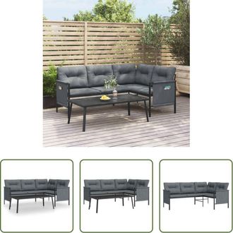 vidaXL vidaXL Stahlsofa - 2-tlg. Garten-Lounge-Set Anthrazit Stahl