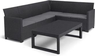 Allibert Allibert von Keter Modernes Gartenm&ouml;bel-Set in Graphitgrau
