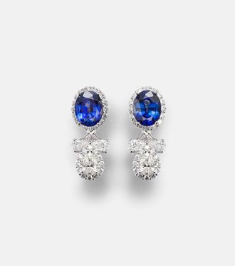 Yeprem Boucles doreilles Reign Supreme en or blanc 18 ct, diamants et saphirs