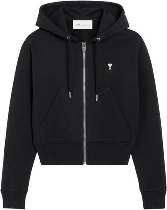 Ami Femme, Sweatshirts et sweats &agrave; capuche, Noir, Taille: 40 FR SweaT-shirt z kapturem z kontrastowym logo Ami De Coeur