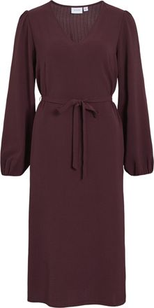 Vila Vilovie L/S V-Neck Midi Dress - Noos
