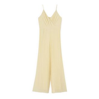 Motivi Femme, Combinaisons et Ensembles, Jaune, Taille: 36 FR Combinaison longue pliss&eacute;e en georgette