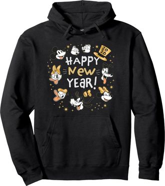 Disney Mickey & Friends Happy New Year 2026 Retro Party Pullover Hoodie