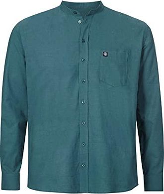 Jan Vanderstorm Homme Chemise À Col Montant Kallu Petrole, 7XL (XXXXXXXL) - 55/56