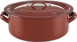 Quid Classico Emaille-Topf aus emailliertem Stahl, 12 cm, 0,75 l, Braun