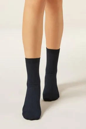 Calzedonia Kurze Socken Mit Cashmere Blau
