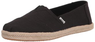 Toms Womens Alpargata Rope Classic Loafer Flat, Schwarz - Total Black, 43.5 EU
