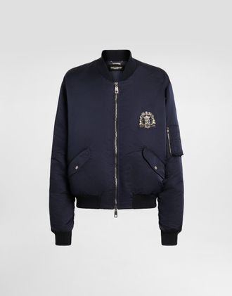 Dolce & Gabbana Duchesse Padded Bomber Jacket - Mann Mäntel Und Jacken Blau 54