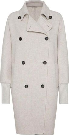 Brunello Cucinelli Kurzer Mantel - Weiß
