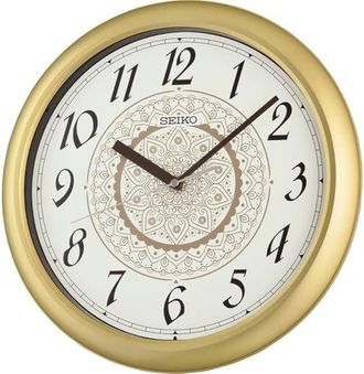 Seiko Clock Wanduhr Gold metallic