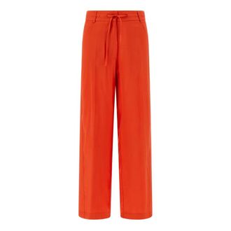 Nude Fluid Viscose Wide Hosen - - Trousers - Damen - Orange - M