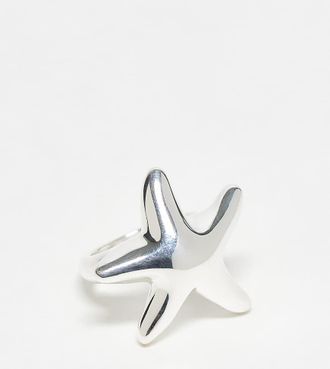 Seol + Gold Klobiger Ring aus Sterlingsilber mit Seestern-Design
