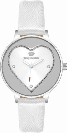 Juicy Couture Femme, Accessoires, Blanc, Taille: ONE Size Montre Polipriel Blanche, Boîtier Argent