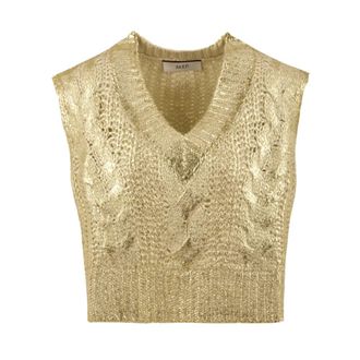 Akep Goldene Jacken f&uuml;r stilvolle Outfits - - Knitwear - Damen - Gelb - S