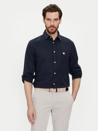 Guess Hemd F4GH00 WG3L0 Dunkelblau Regular Fit