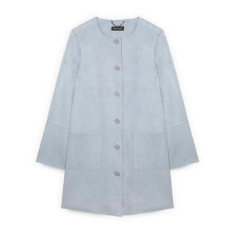 Fiorella Rubino Soft Touch Mantel mit Kn&ouml;pfen - - Coats - Damen - Blau - XS