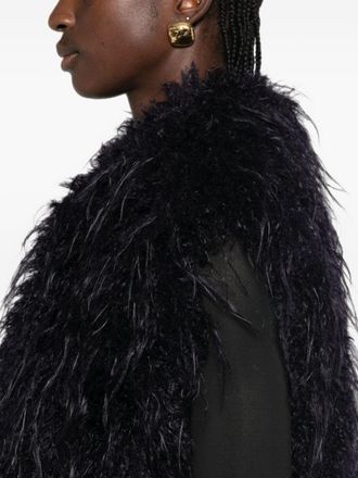 Forte_Forte Feather-Effect Ecofur Vest - Navy