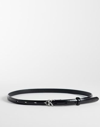 Calvin Klein Ceinture &agrave; boucle ronde 15mm - Noir