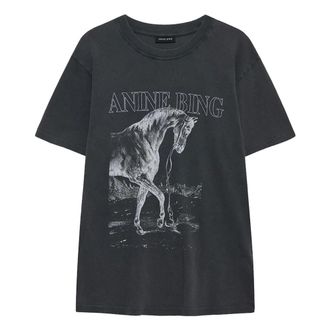 Anine Bing Femme, Tops, Noir, Taille: 38 FR Lili Tee Horse