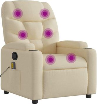 vidaXL Massage-Relaxsessel, cremefarbener Stoff vidaXL