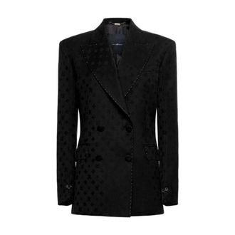 John Richmond Doppelreihiger Blazer mit geometrischem Motiv - - Jackets - Damen - Schwarzk - M