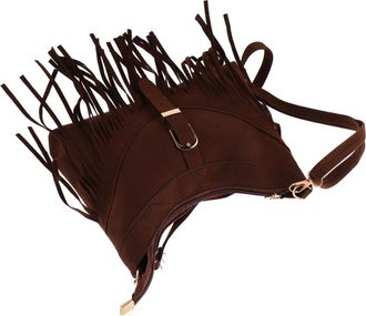 Soimiss Wildleder Umh&auml;ngetasche F&uuml;r Damen Boho-handtasche Mit Fransen Handgewebte Tasche Braune Reisehandtasche Mit Stickereien Ger&auml;umige Umh&auml;ngetasche F&uuml;r Fr