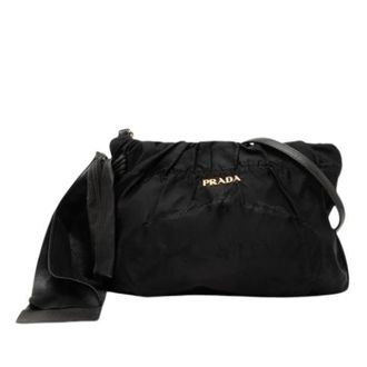 Prada Pre-owned Nylon Umh&auml;ngetasche mit Schleife - - Pre-owned - Damen - Schwarzk - ONE SIZE