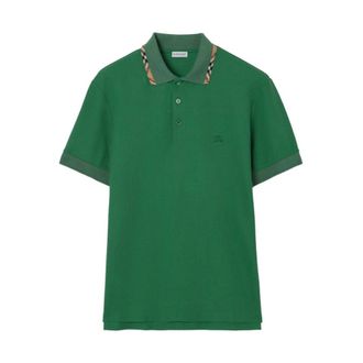 Burberry Logo Baumwoll-Polohemd - - Tops - Herren - Gr&uuml;n - L