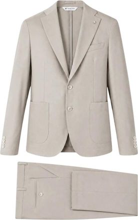 Manuel Ritz Homme, Costumes, Beige, Taille: XL Single Breasted Suit