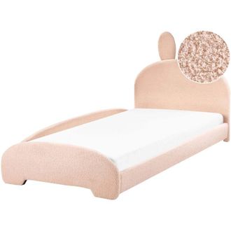 Beliani Kinderbett Kaninchen Boucl&eacute; PERROS 90 x 200 cm Beige
