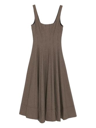 Staud robe Wells mi-longue - Marron