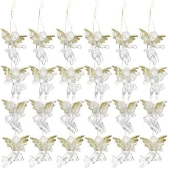 Cabilock Lot de pendentifs Ange de No&euml;l : Ornements dange Suspendus avec Ailes dor&eacute;es pour Sapin de No&euml;l pour f&ecirc;te de, Nouvel an, d&eacute;coration de