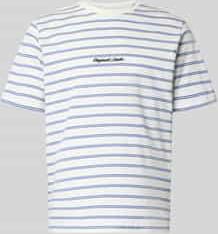 Jack & Jones T-Shirt mit Streifenmuster und Label-Stitching