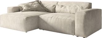DELIFE Eckcouch Sirpio Cord Beige 230x155 cm Recamiere variabel