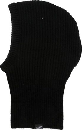 Maison Margiela Femme, Accessoires, Noir, Taille: S Ribbed Logo-Patch Beanie